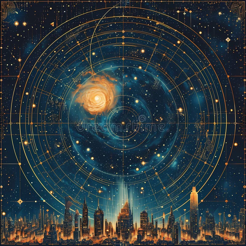 Constellation Map Starry Sky Graphic Illustrations Stock Illustration ...