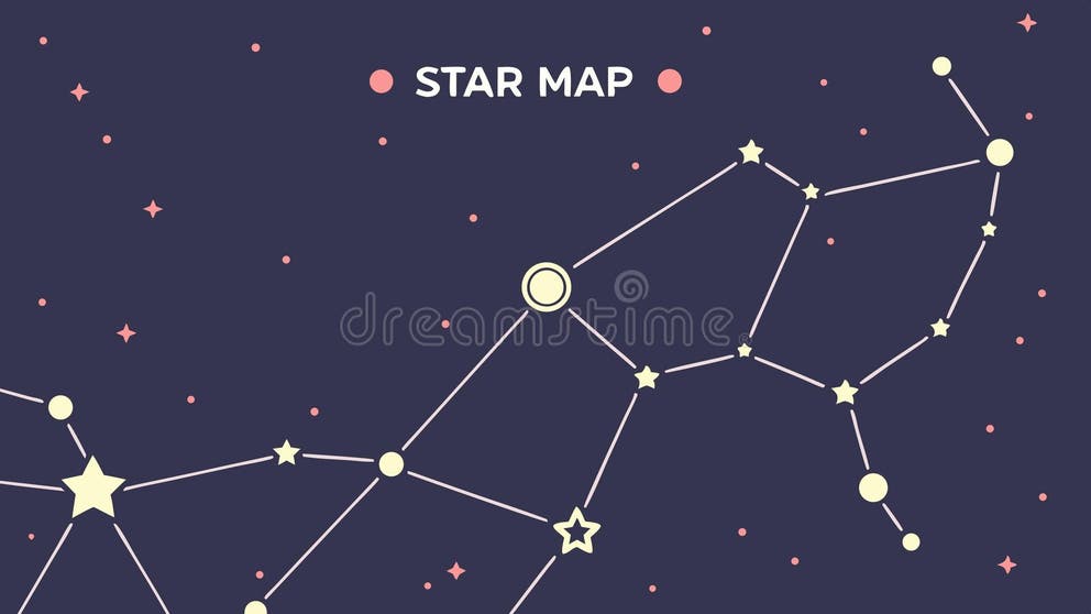 Star Map Constellation, Celestial Navigation Chart Vector Design ...