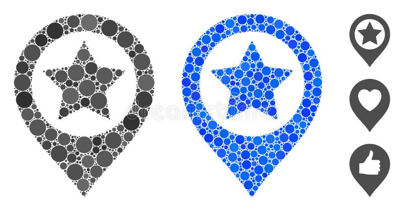Star Map Marker Composition Icon of Spheric Items Stock Illustration ...