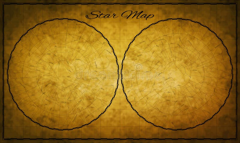 Star Map with Names of Constellations Stock Illustration - Illustration ...