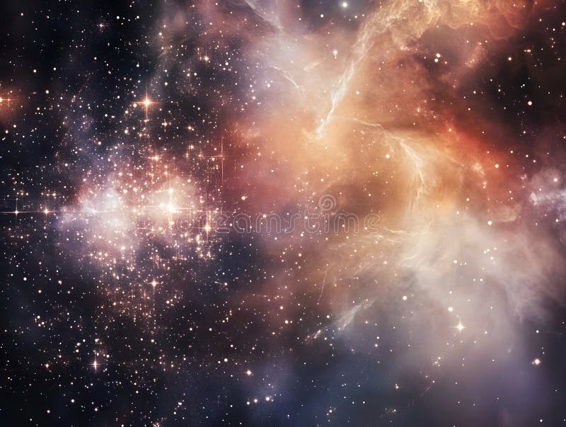 Star Map Overlay on an Abstract Dark Galaxy Cloud, Mix of Space Science ...