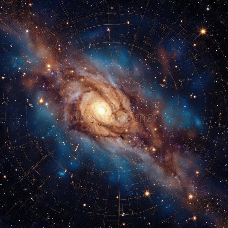 Galactic Star Map with Hypernova Stock Illustration - Illustration of ...