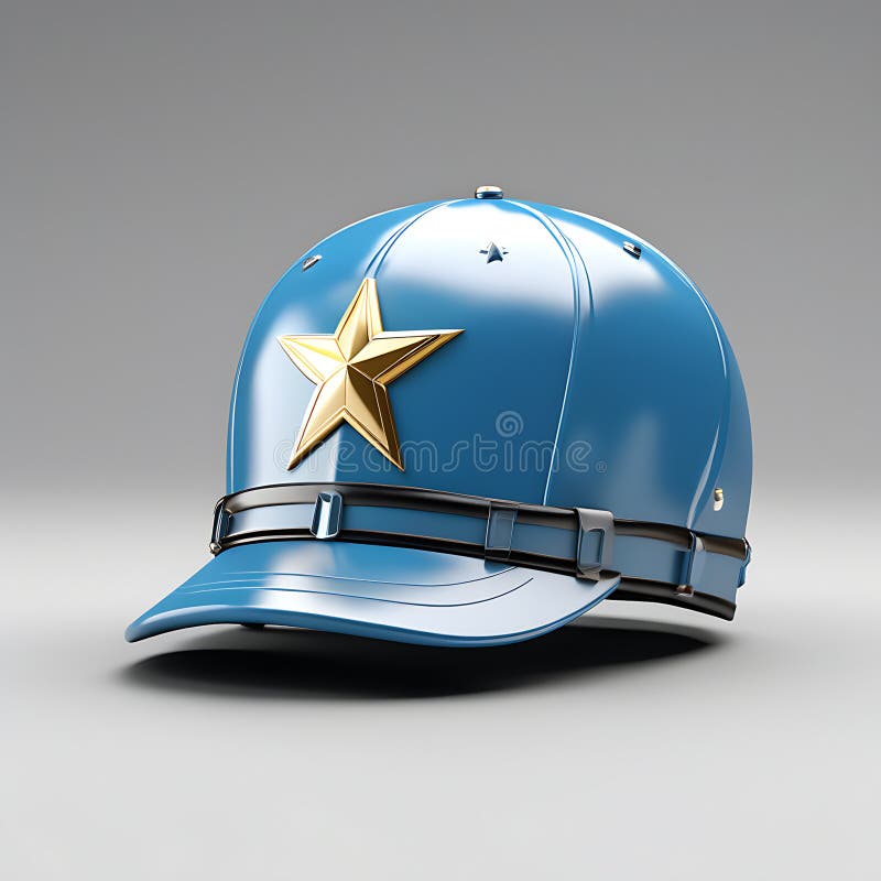 Star Mark with Blue Helmet or Hat Stock Illustration - Illustration of ...