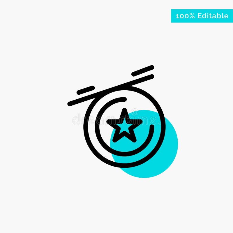 Star, Medal Turquoise Highlight Circle Point Vector Icon Stock Vector ...