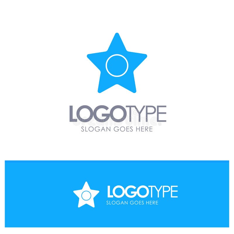 Star, Media, Studio Blue Solid Logo with Place for Tagline Stock Vector ...