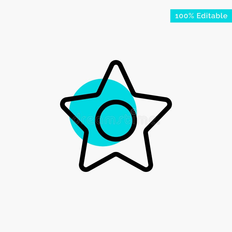 Star, Media, Studio Turquoise Highlight Circle Point Vector Icon Stock ...