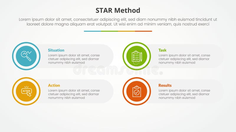 STAR Method Infographic Concept for Slide Presentation with Big Circle ...