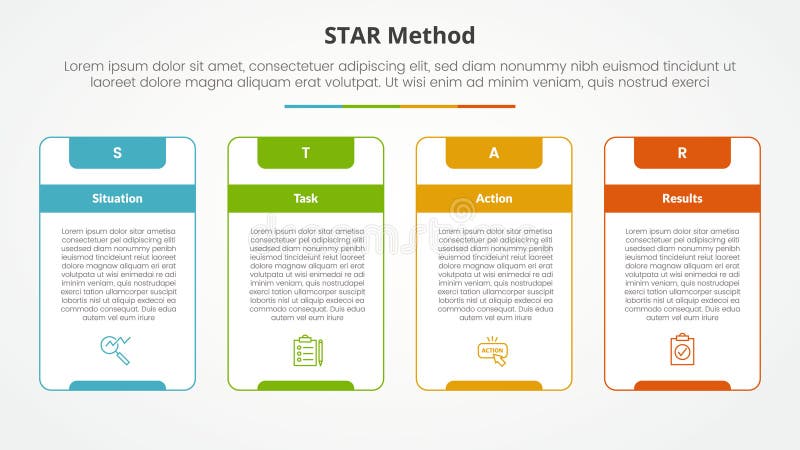 STAR Method Infographic Concept for Slide Presentation with Big Outline ...