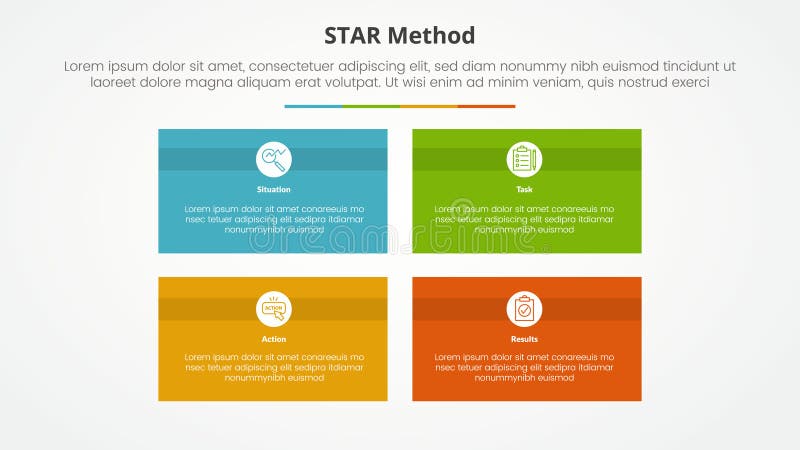 STAR Method Infographic Concept for Slide Presentation with Rectangle ...