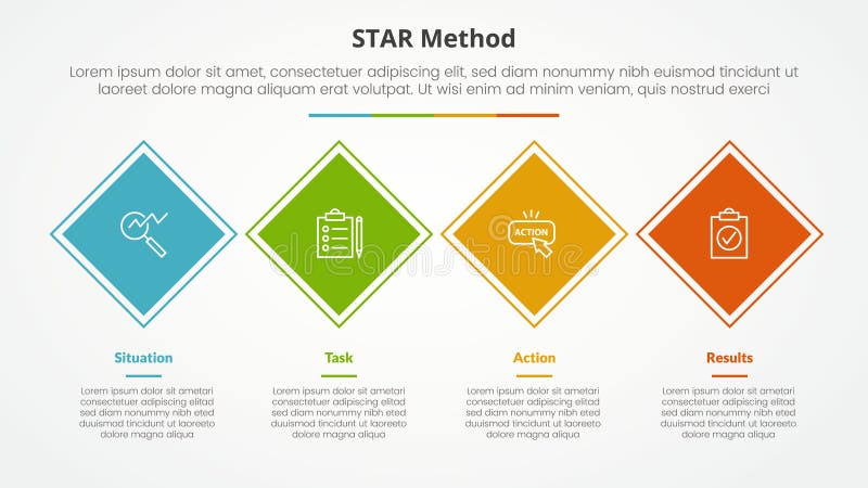 STAR Method Infographic Concept for Slide Presentation with Rotated ...