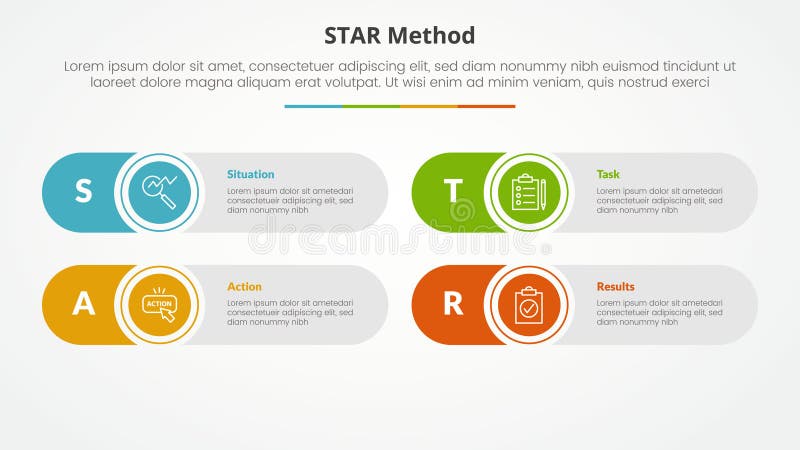STAR Method Infographic Concept for Slide Presentation with Round ...