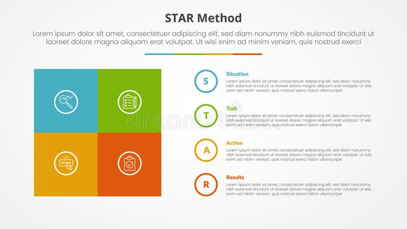 STAR Method Infographic Concept for Slide Presentation with Square Box ...