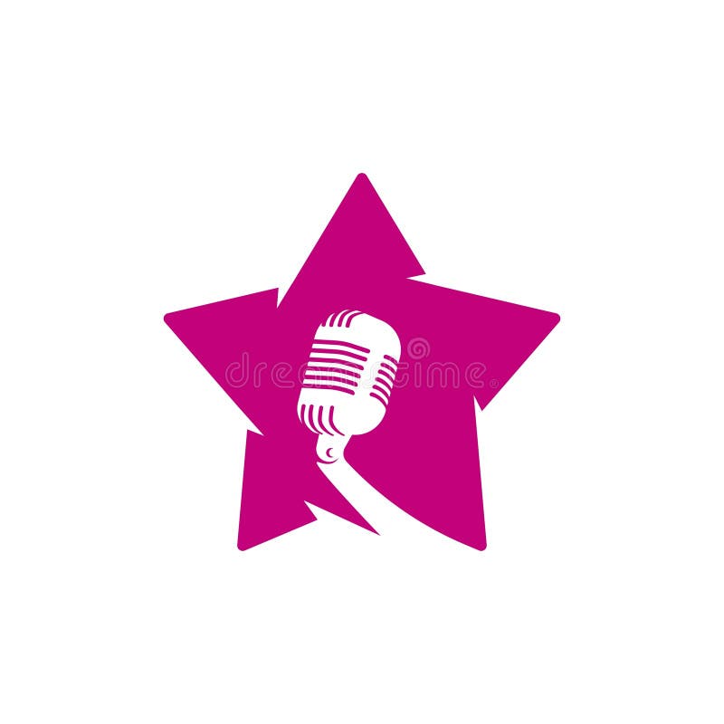 Star with Microphone Logo Vector Icon. Singer Star Logo Vector Icon ...