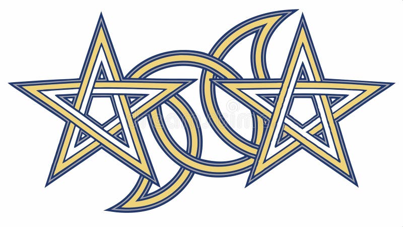 Star and Moon Symbol, Celestial Design Element Vector Design Generative ...