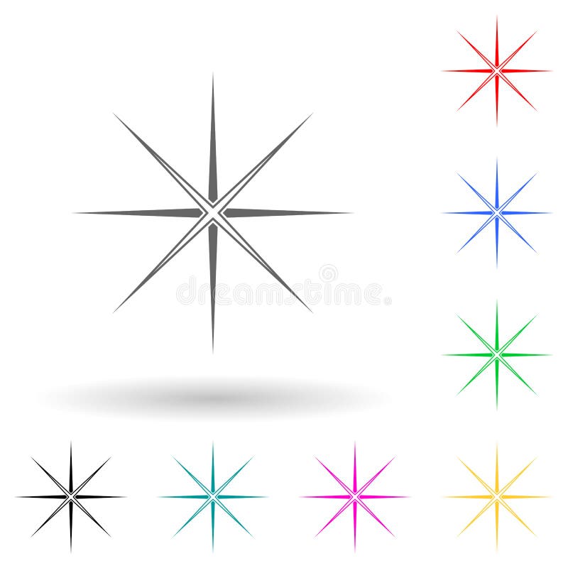 Star Multi Color Style Icon. Simple Glyph, Flat Vector of Star Icons ...