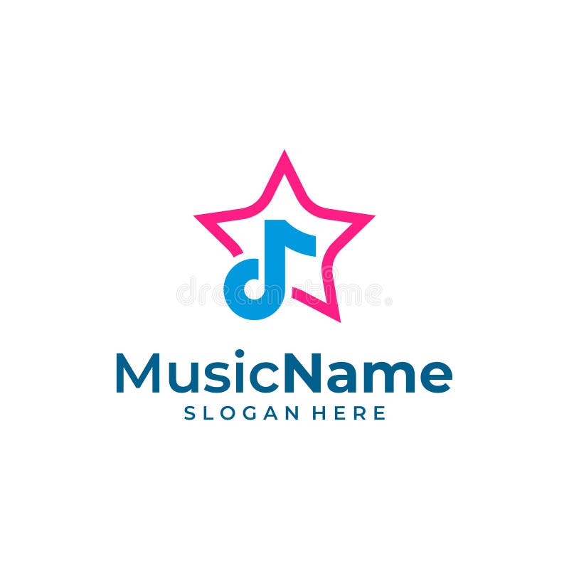 Star Music Logo Illustration Template. Music Note Logo Design Concept ...