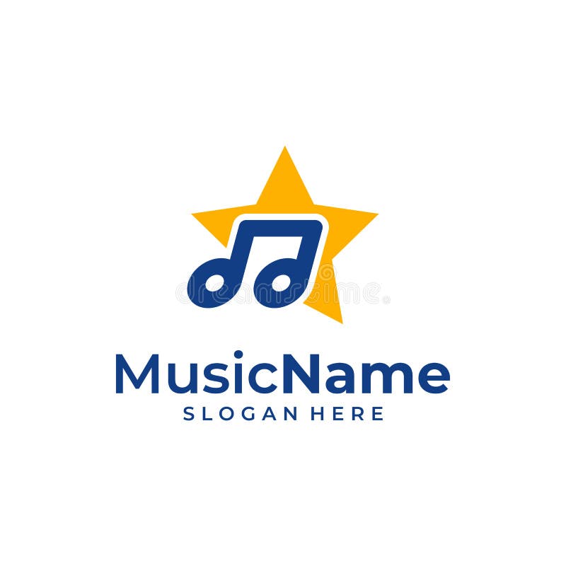 Star Music Logo Illustration Template. Music Note Logo Design Concept ...