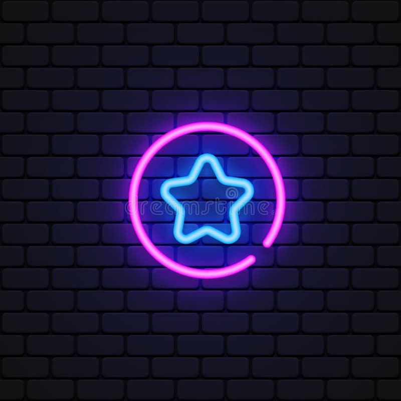 Star Neon Icon in Black Background. Vector Illustration Stock Vector ...