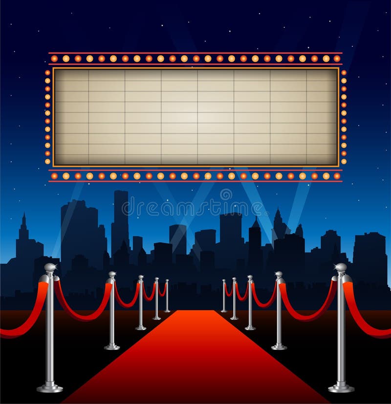 Star Neon Theater / Movie Sign Stock Illustration - Illustration of ...