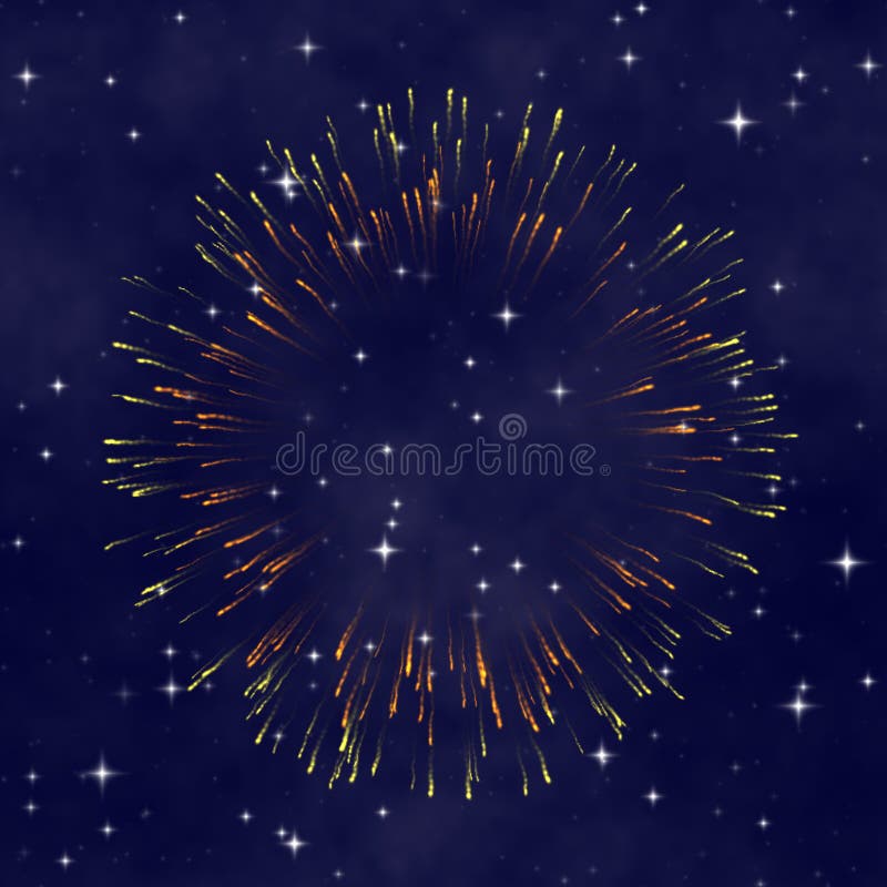 Star Night Sky with Firework Stock Illustration - Illustration of ...