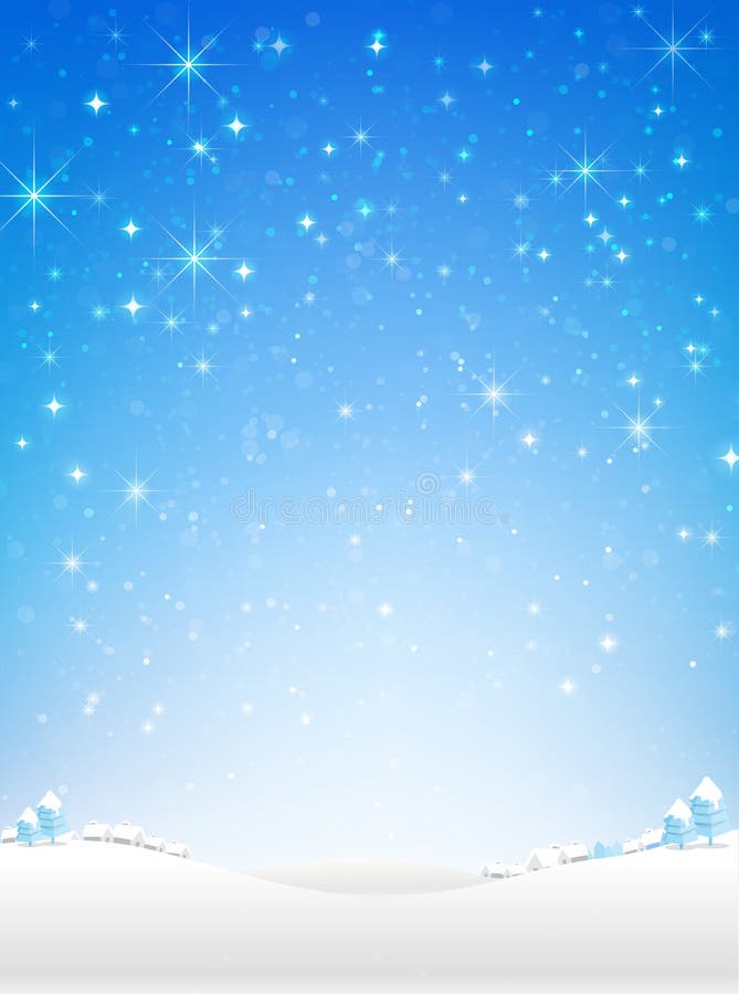 Star Night and Snow Fall Vector Illustration Stock Vector ...