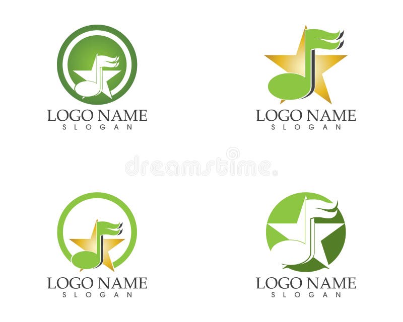 Star Note Music Icon Logo Design Template Stock Vector - Illustration ...