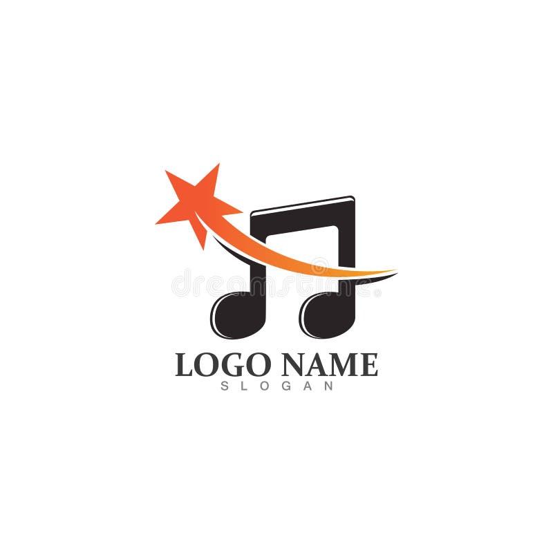 Star Note Music Icon Logo Design Template. Stock Vector - Illustration ...