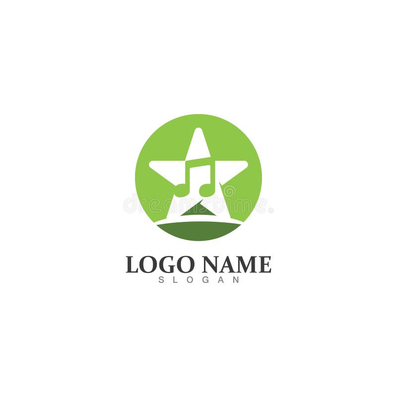Star Note Music Icon Logo Design Template. Stock Vector - Illustration ...