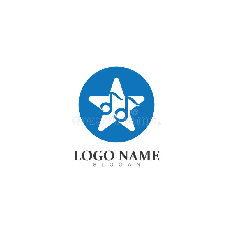 Star Note Music Icon Logo Design Template. Stock Vector - Illustration ...