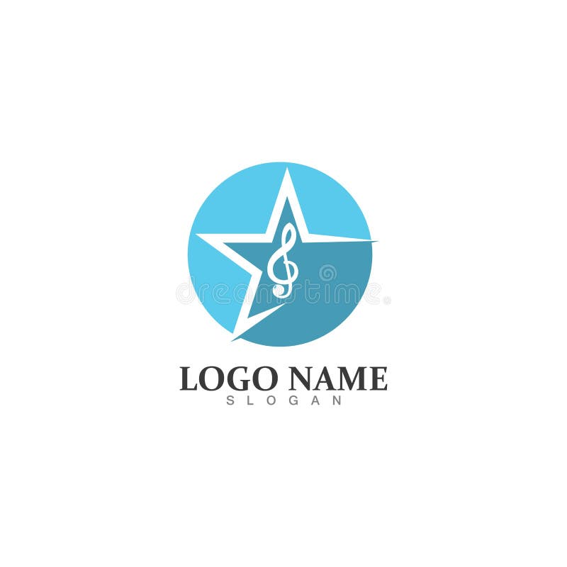 Star Note Music Icon Logo Design Template. Stock Vector - Illustration ...