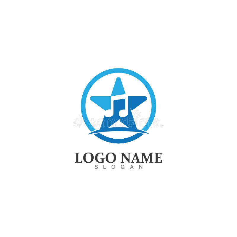 Star Note Music Icon Logo Design Template. Stock Vector - Illustration ...