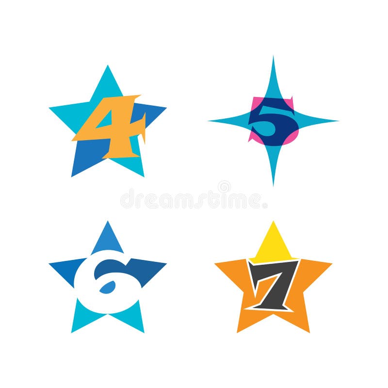 Star number logo stock vector. Illustration of creative - 223034935