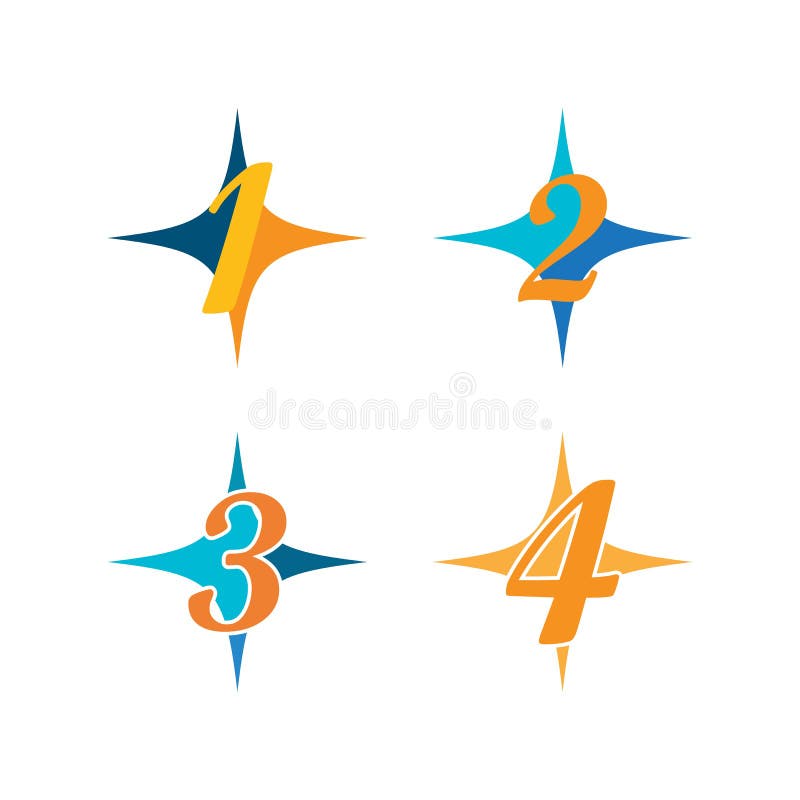 Star number logo stock vector. Illustration of success - 222879553