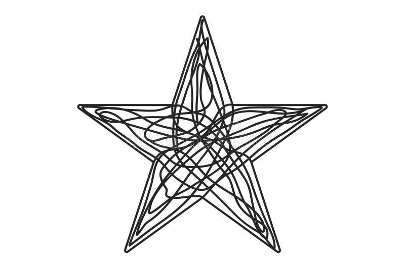 Star in One Continuous Line Style, Drawing Linear Star Stock Vector ...