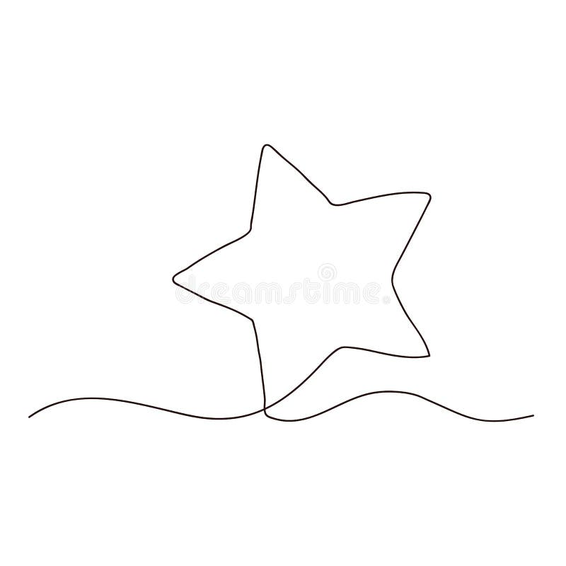 A Star One Line Drawing on White Background. Stock Illustration ...
