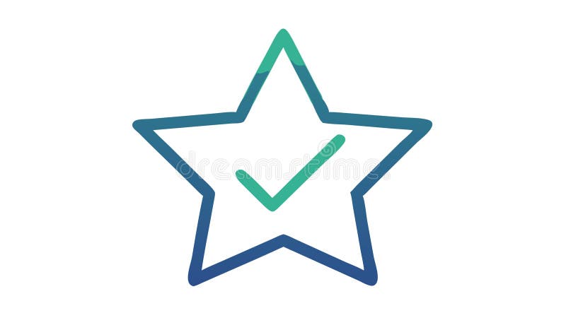Star Outline with Checkmark, Representing Favorite or Verified Status ...