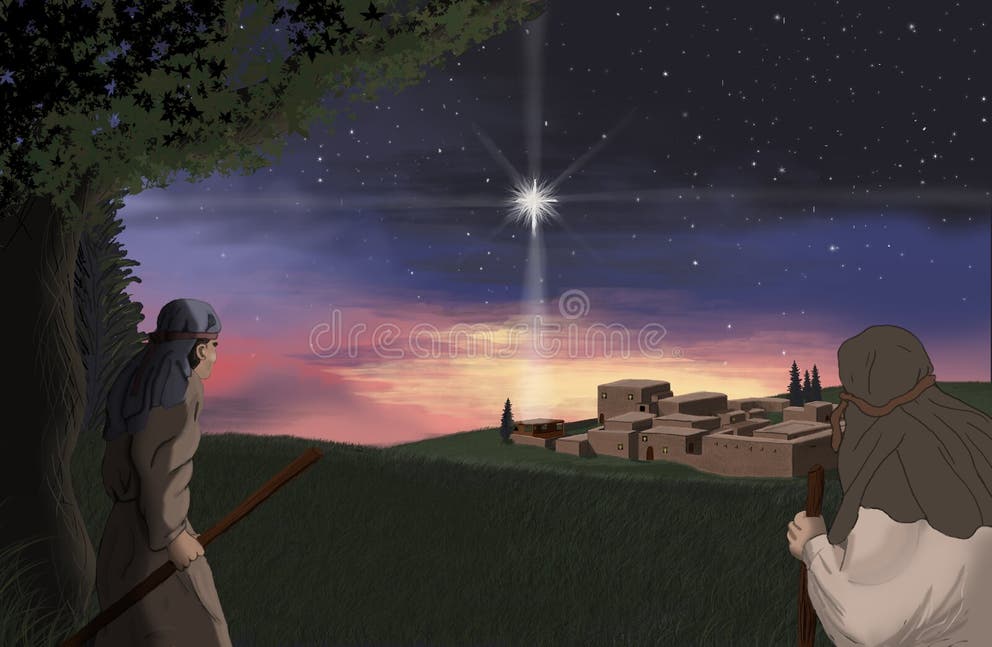 Star Over Bethlehem stock illustration. Illustration of birth - 12325045