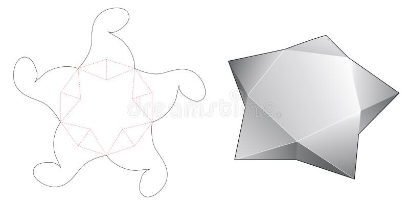 Star Packaging Die Cut Template Stock Vector - Illustration of template ...