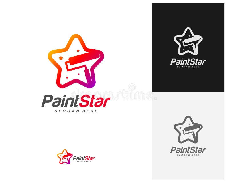 Star Paint Logo Design Vector, Creative Paint Star Logo Template, Icon ...