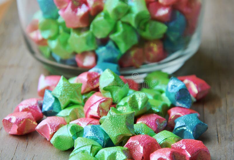 Star paper on wooden board stock image. Image of star - 70288689