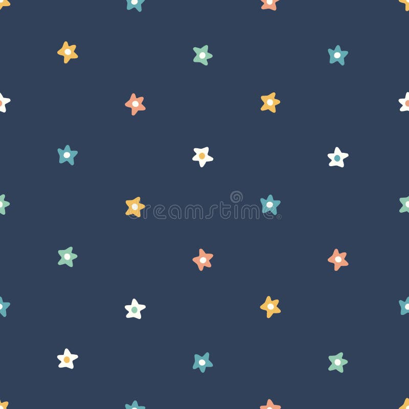 Star Pattern Background, Cute Vector Seamless Repeat Of Small Hand ...