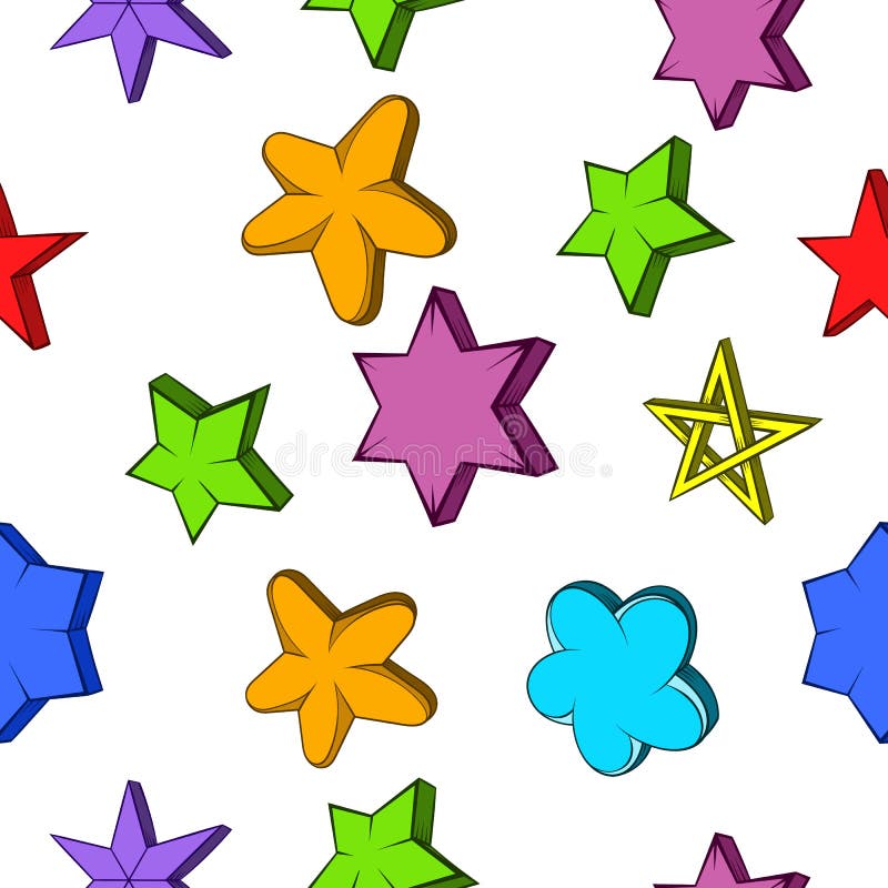 Star Pattern, Cartoon Style Stock Vector - Illustration of graphic ...