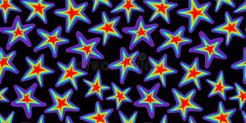 Star Pattern. Seamless Pattern with Trendy Stars. Space Theme. Colors ...