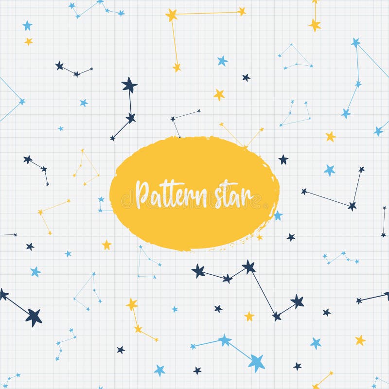 Star Patterns White Space Sky Design Stock Vector - Illustration of ...