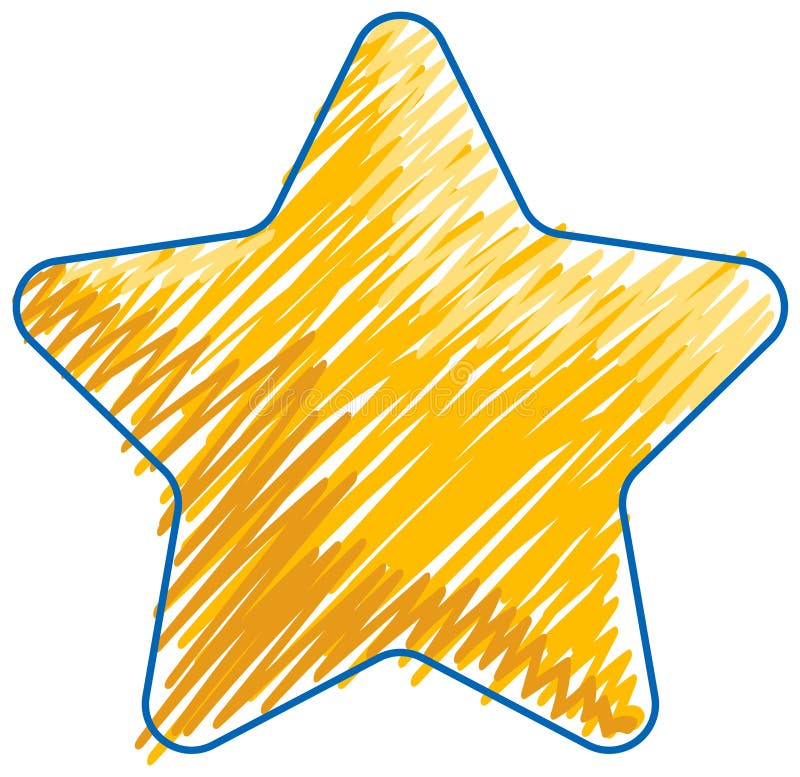 Star in Pencil Colour Sketch Simple Style Stock Vector - Illustration ...