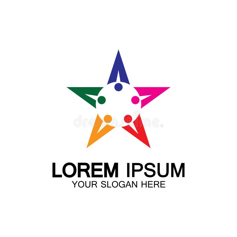 Star People Logo Design. Star Community Vector Logo. Star Community ...