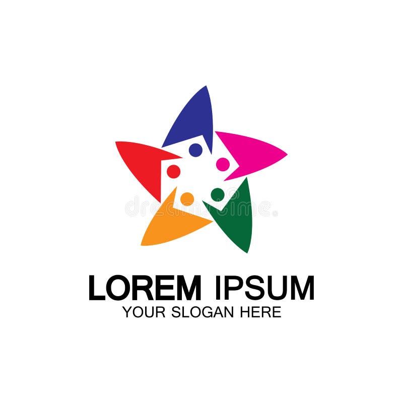 Star People Logo Design. Star Community Vector Logo Stock Vector ...