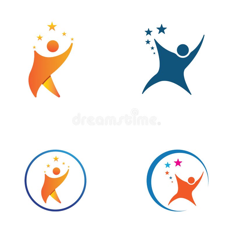 Star People Logo Design with Vector Illustration Template Stock Vector ...