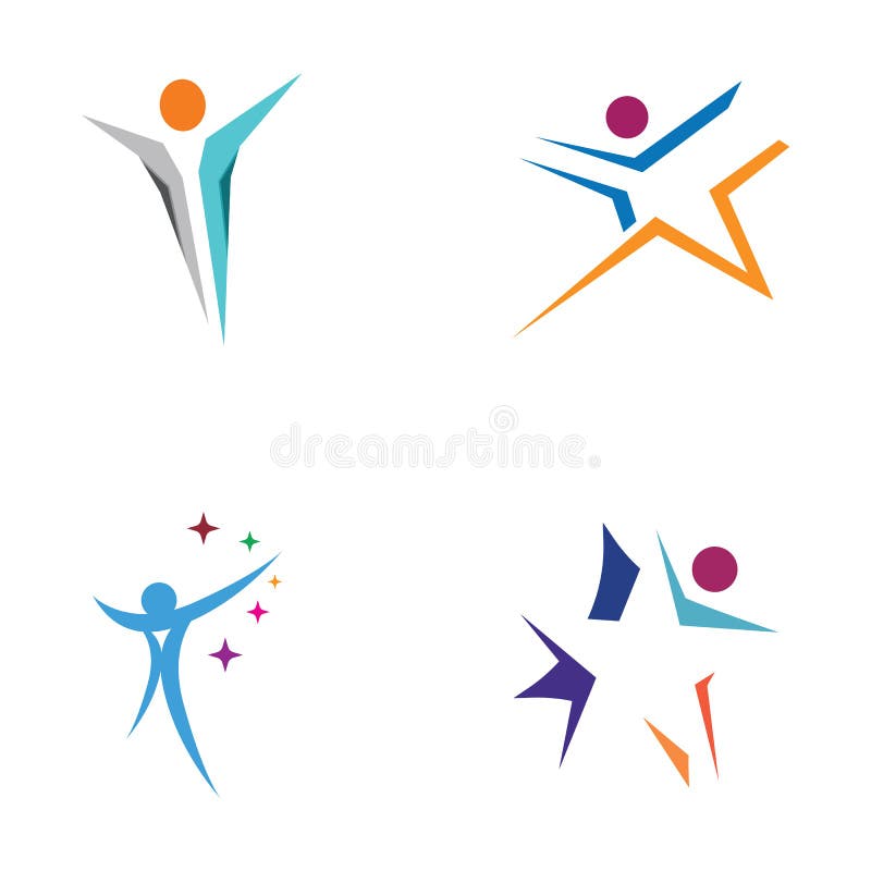 Star People Logo Design with Vector Illustration Template Stock Vector ...