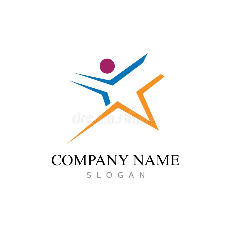 Star People Logo Design with Vector Illustration Template Stock Vector ...